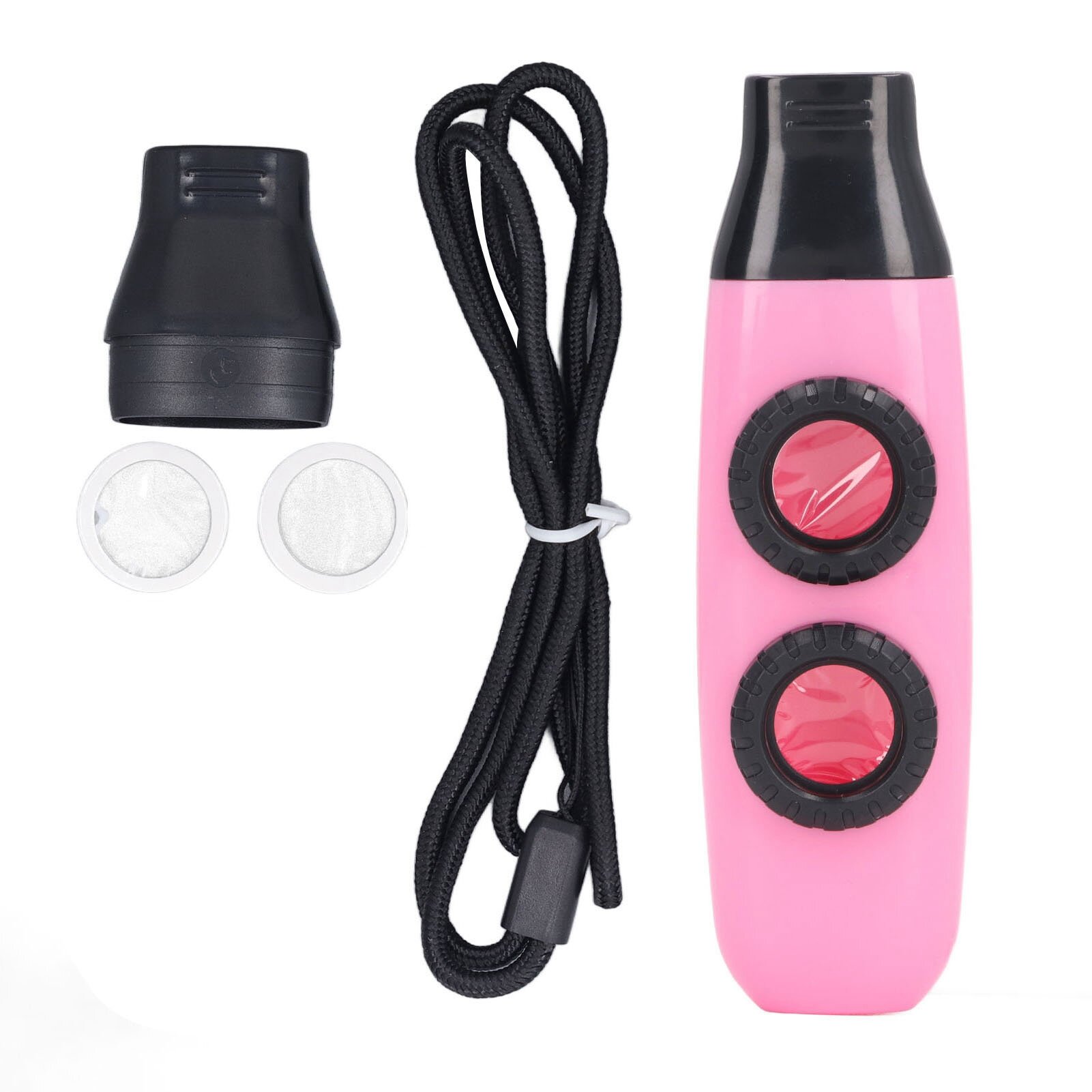 Казу-флейта с двумя отверстиями, регулируемая, музыкальный духовой инструмент с диафрагмой для игры и выступлений, розовая.