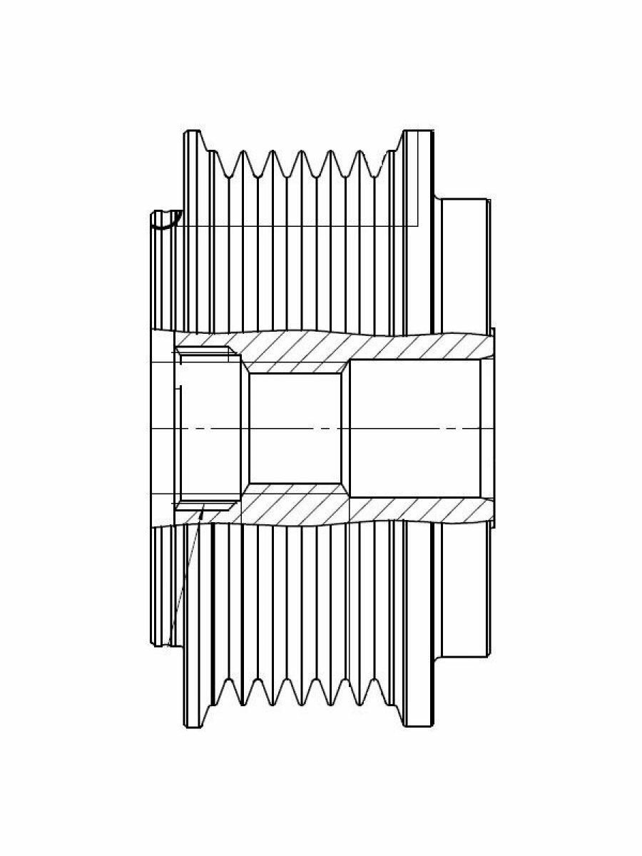 Шкив с обгонной муфтой генер. для а/м VAG Transporter T4 (98-) 2.5TDi (тип Bosch) (SGP 1809), STARTVOLT SGP1809