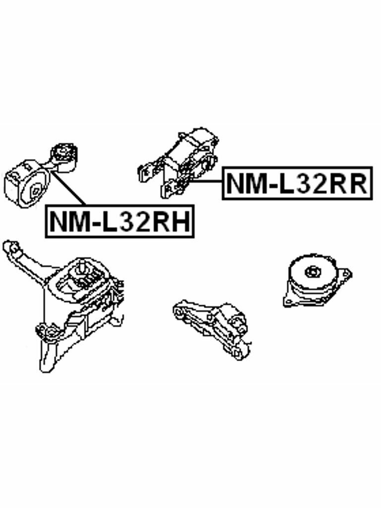 Подушка двигателя задняя NISSAN NM-L32RR FEBEST.