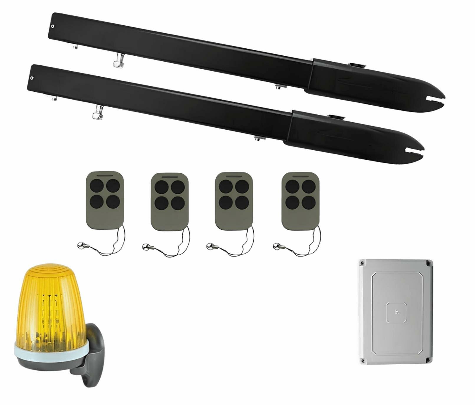 Автоматика для распашных ворот KSW-3000 L-T4-3K, комплект: 2 привода, блок управления, 4 пульта, лампа