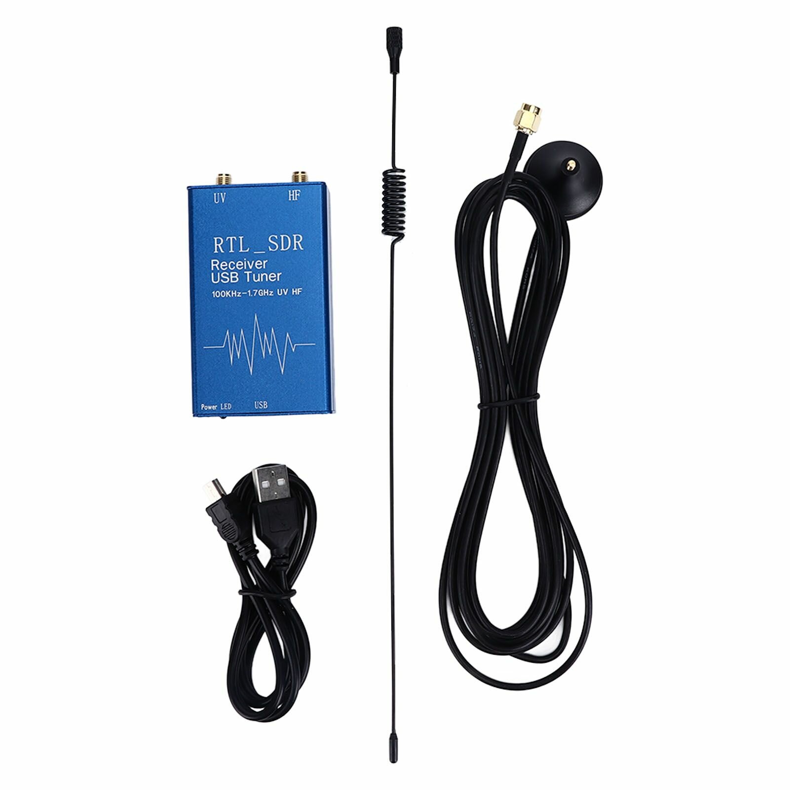 RTL SDR USB тюнер-приемник XR-105, широкий диапазон частот 100KHz 1.7GHz, алюминиевый корпус