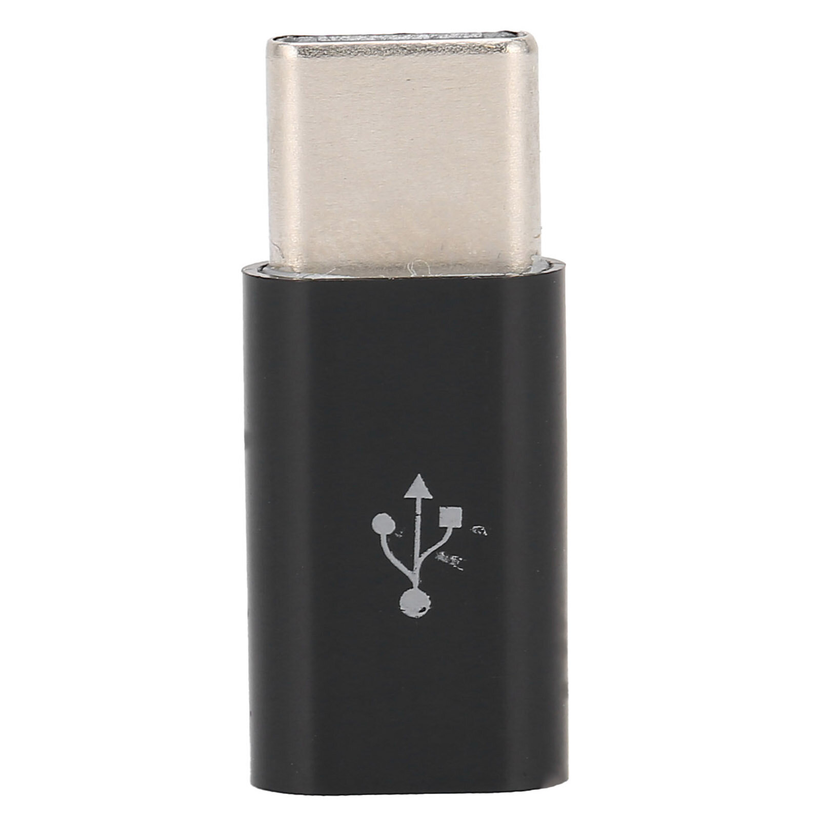 Адаптер ABS Micro USB на Type-C, подключаемый по принципу Plug and Play, с быстрой зарядкой (черный (символ гарпуна))