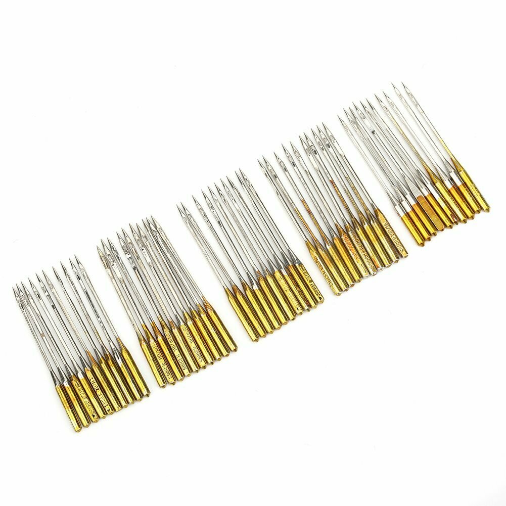 5 наборов игл для швейной машины, 9#, 11#, 14#, 16#, 18# - новые, металлические, для домашнего использования