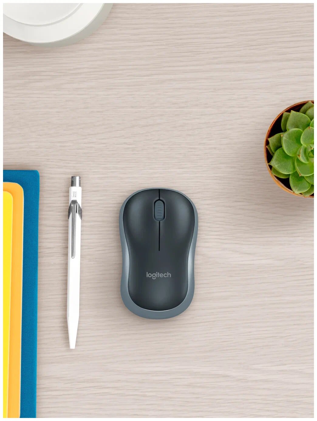 Мышь Logitech M185 Wireless, эргономичная, беспроводная, 1000dpi, серый