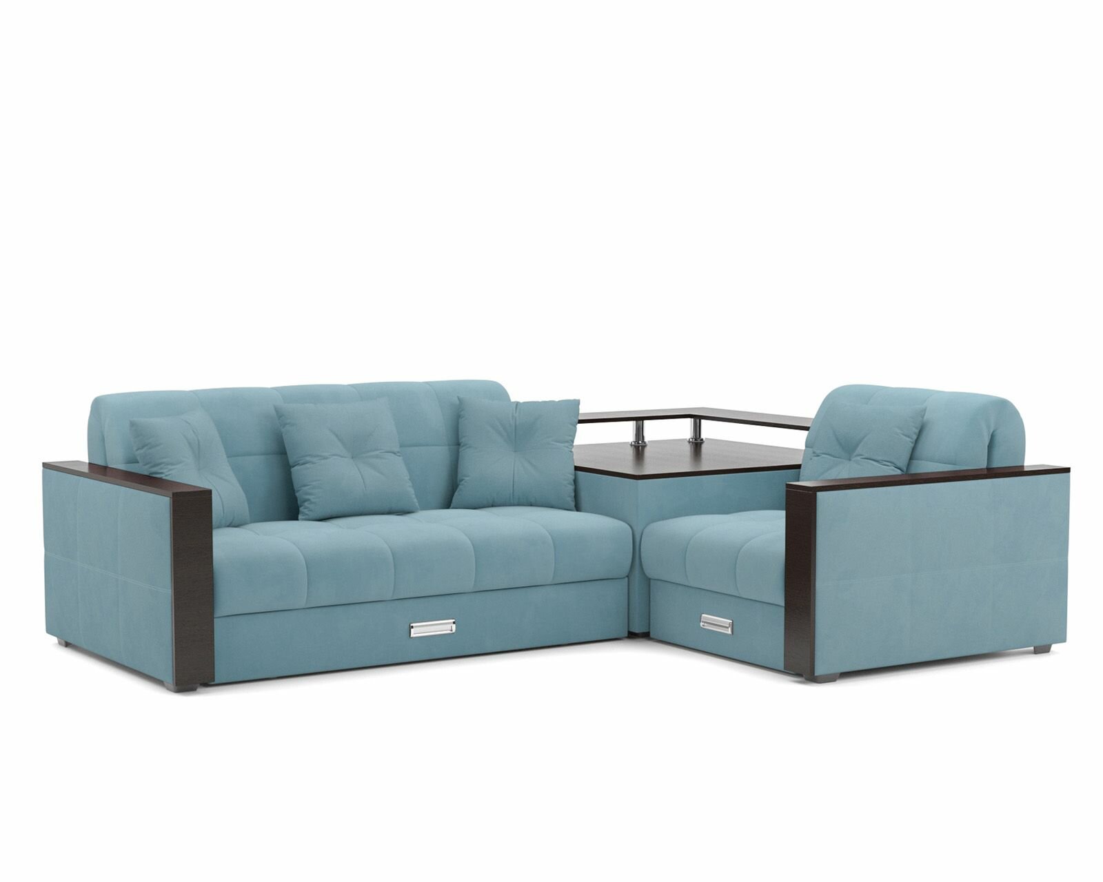 Диван угловой Mebel-ars Прага Голубой Luna 089 Размеры: Высота 830мм Глубина 1840мм Ширина 2570мм