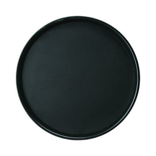 Поднос прорезиненный круглый "Проотель", полипроп, диаметр 40,5см, черный