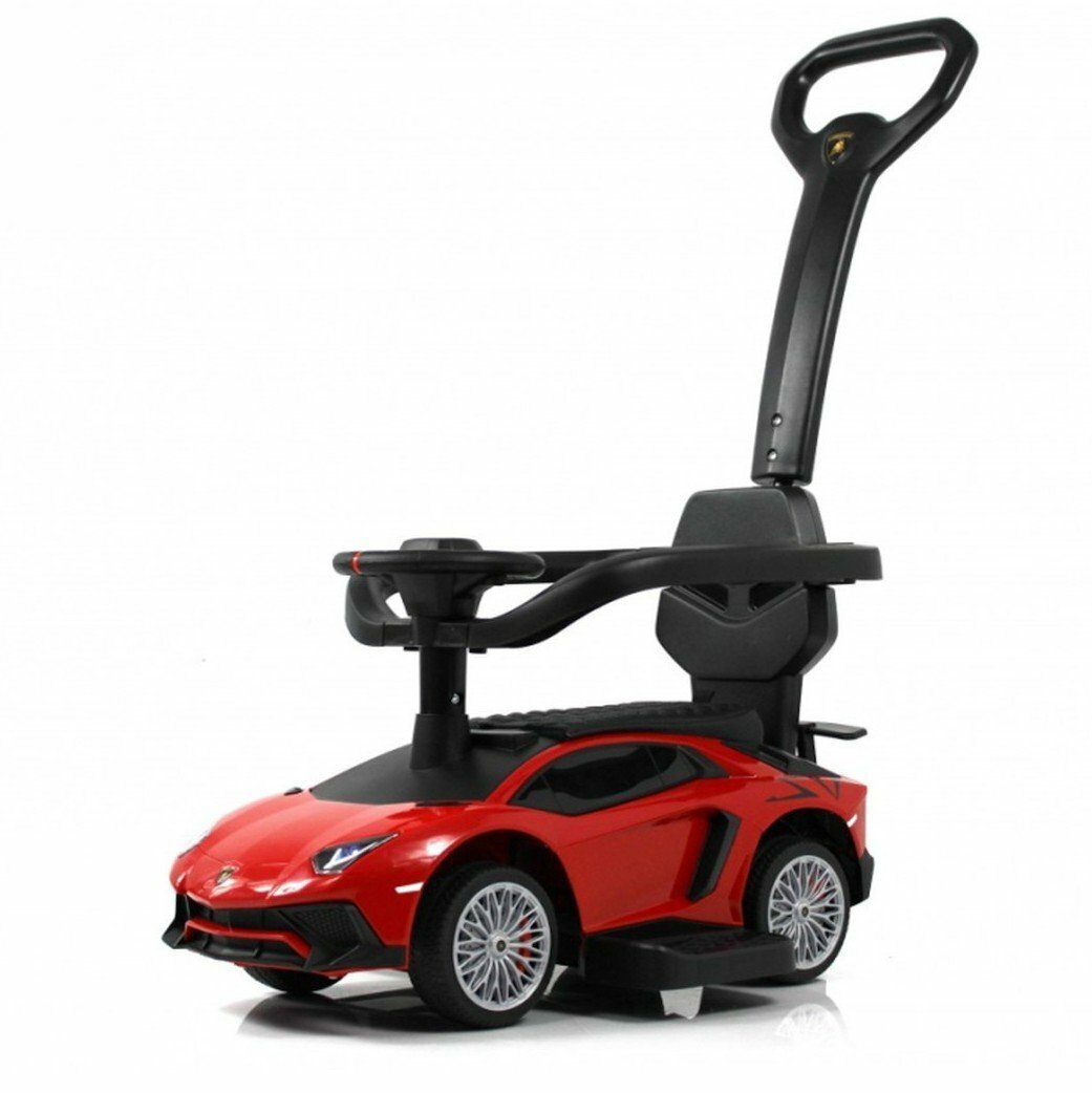 Толокар RiverToys Lamborghini Aventador, музыкальный руль, световые эффекты, красный