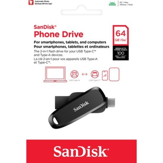 USB флешка Sandisk 64Gb Android USB 3.2 gen 1/ USB Type-C