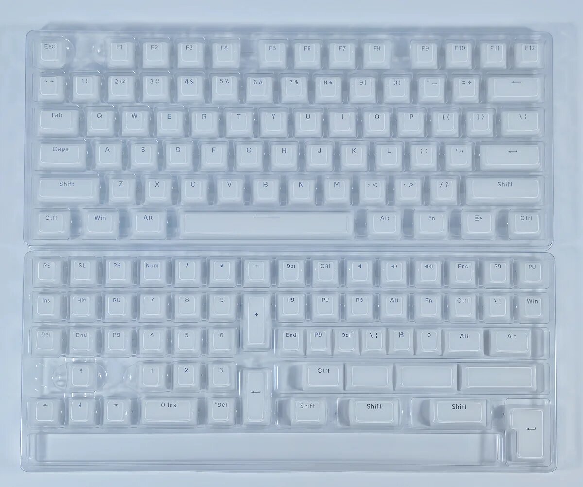 MAIMOOO 135 клавиш прозрачные колпачки MDA для механической клавиатуры White
