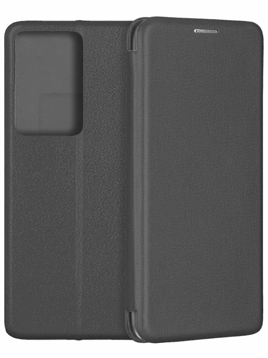 Чехол для Realme C75 черный / книжка, подставка, отделение для карт