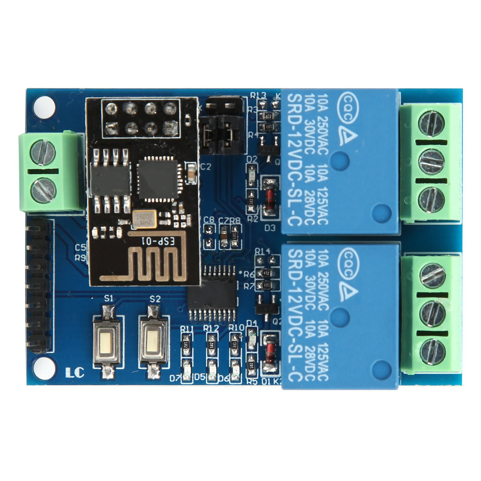 Двусторонний модуль Wi-Fi реле для мобильного телефона Android, беспроводной пульт дистанционного управления, 12 В, ESP8266