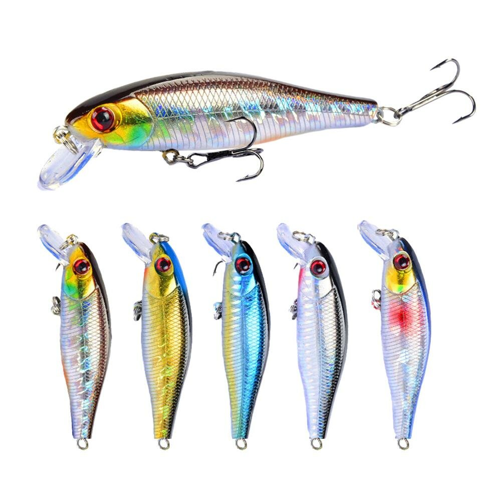 5 Pcs Fishing Lures 3D Printing Hard Bait Crank Baits Sinking Wobbler Treble Hooks 8.5cm 9.2g