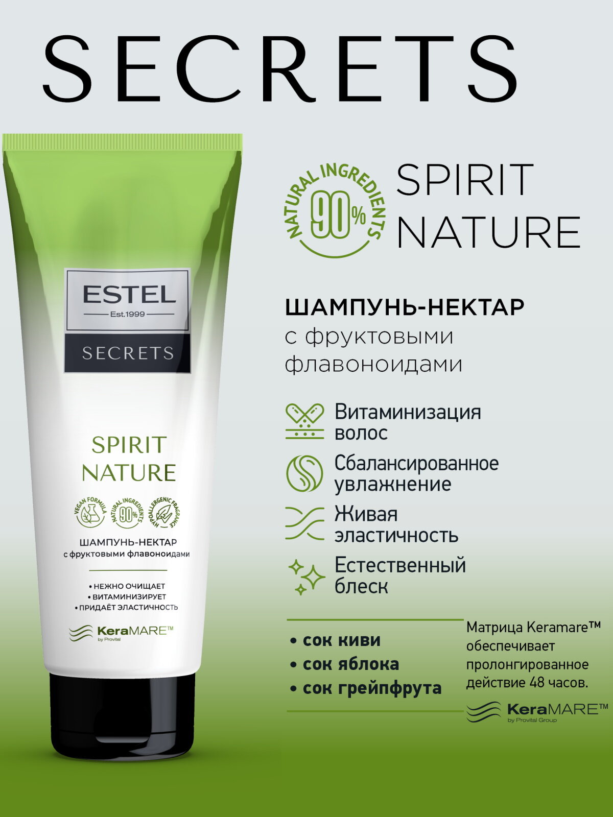 Шампунь для волос ESTEL Secrets spirit nature увлажняющий 250 мл