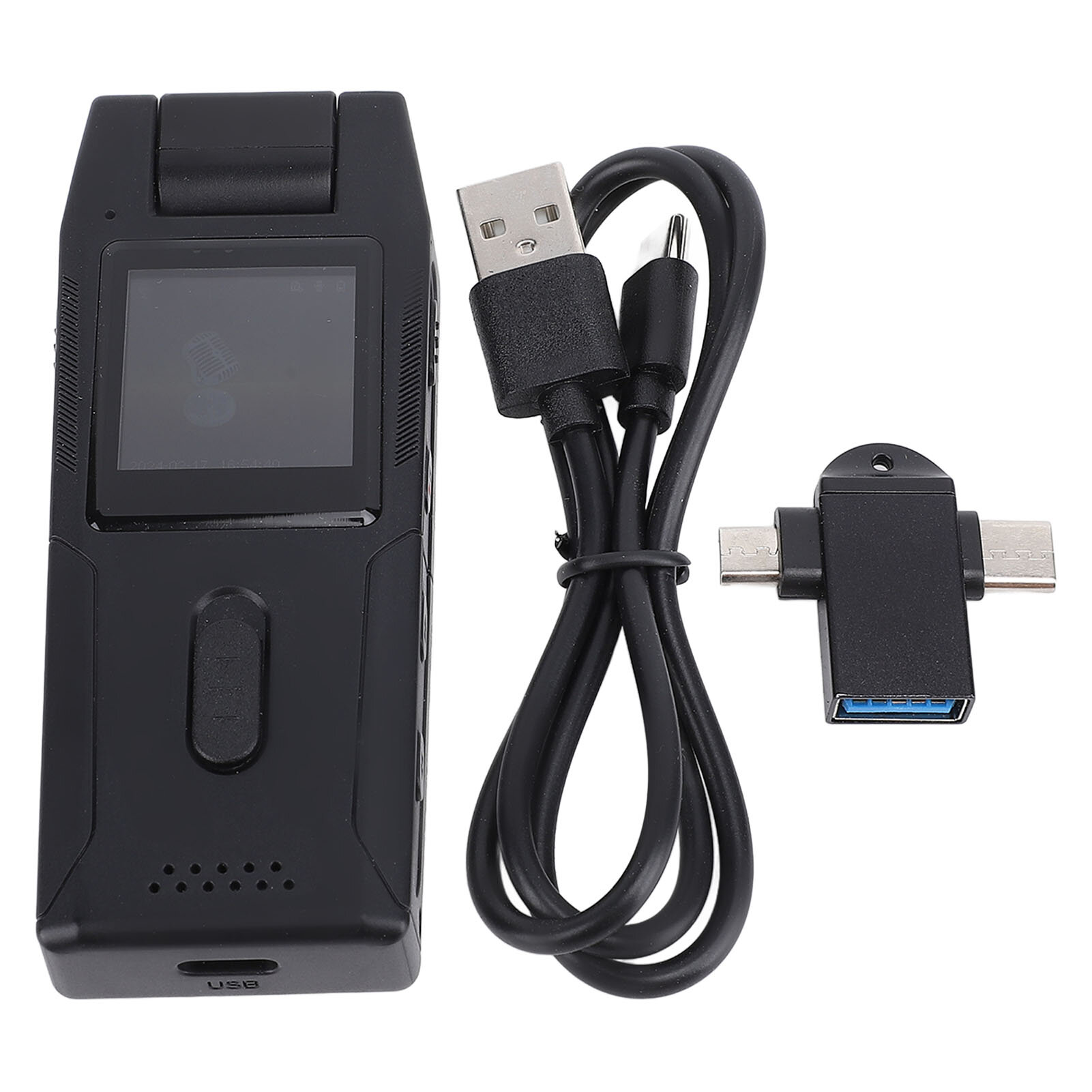 Корпусная камера 1,3 дюйма 240 x 240 TFT Экран шириной 120 градусов просмотр 180 градусов. Носимый видеорекордер Фотография видеокамера