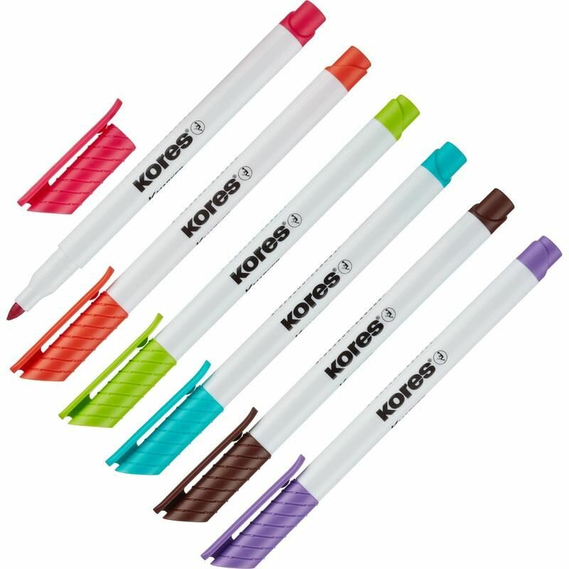 Набор маркеров для белых досок Kores (толщина линии 2 мм, 6 цветов)