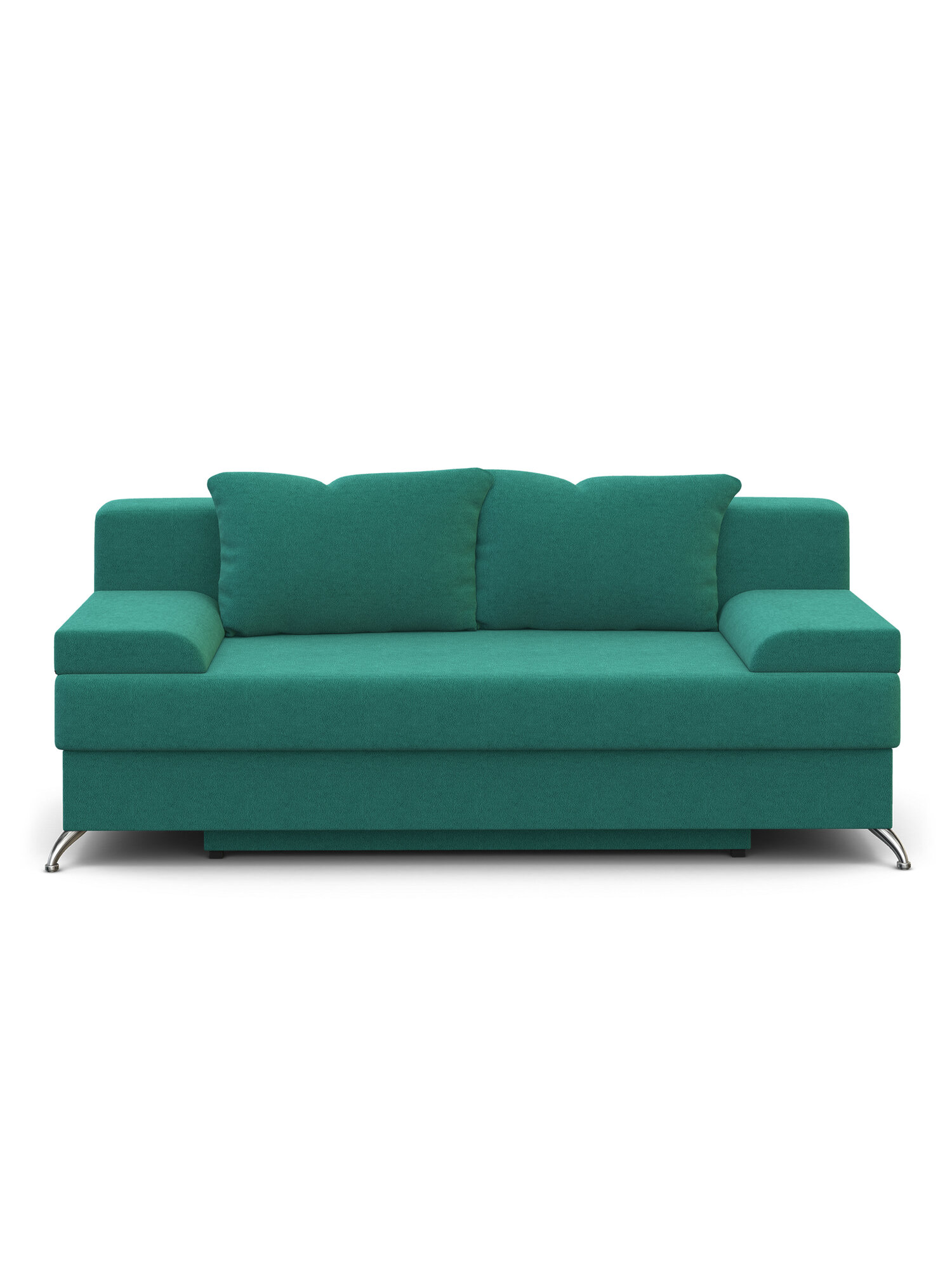 Диван Лайт 130х190 см, прямой, раскладной, еврокнижка, с подушками, велюр, цвет бирюзовый