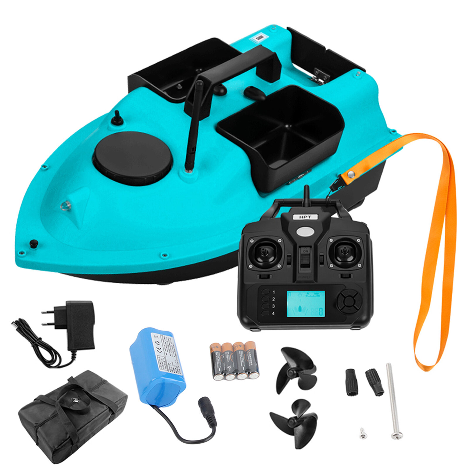 Беспроводной рыболовный кораблик для приманки с GPS и 3 контейнерами для приманки. Дистанционное управление корабликом для приманки с функцией позиционирования по GPS в 16 точках. Функция