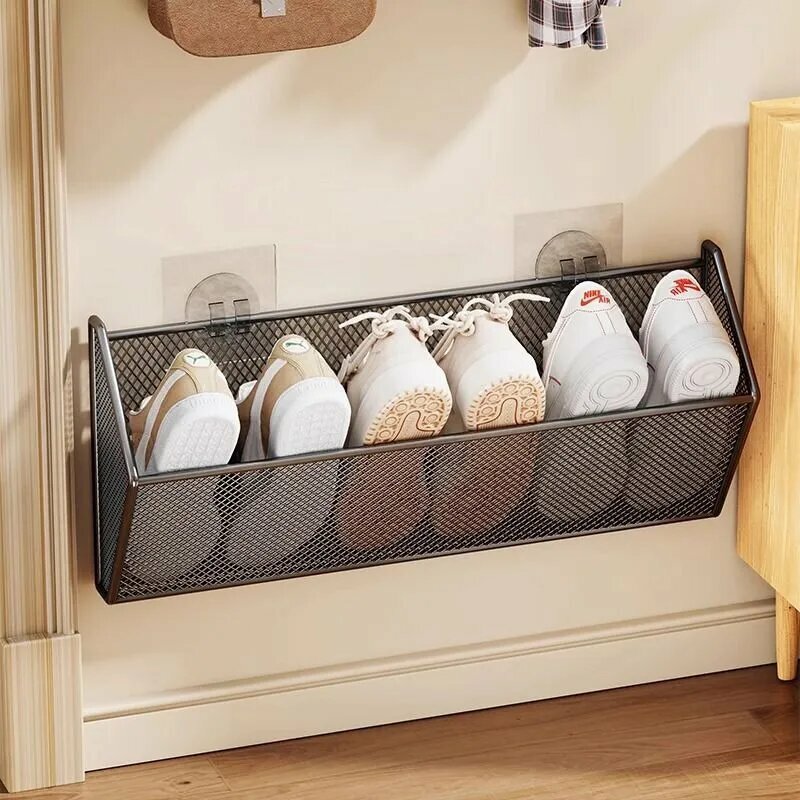 Обувница IKEA, металл, крепление к стене, 2 отделения, чёрный, 10 см x 40 см x 26 см