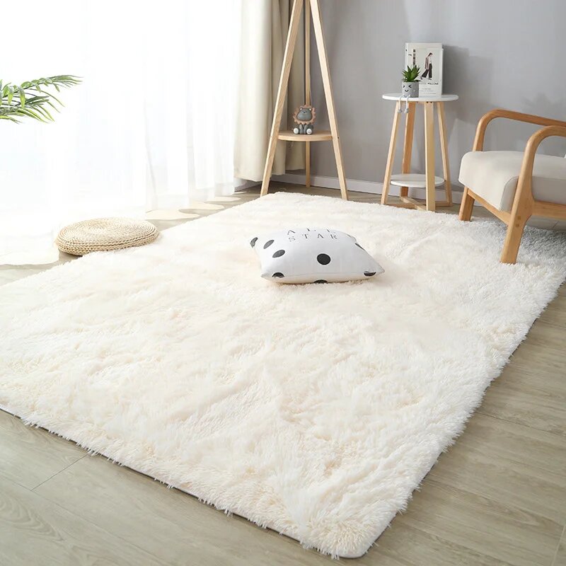 Плюшевый ковёр для гостиной серый