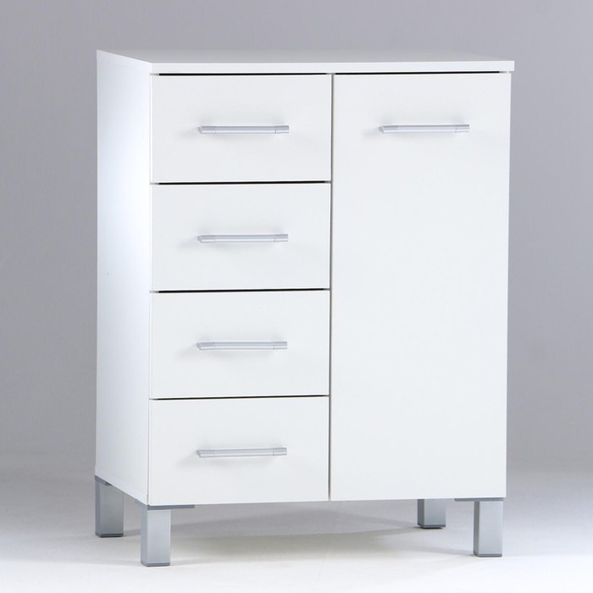 Комод Сима-ленд, для ванной, ЛДСП, 50x40x80 см, 4 ящика, белый