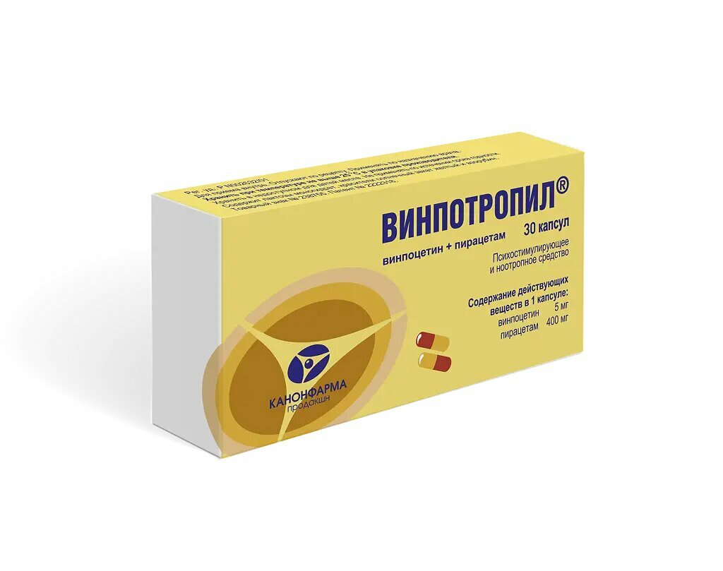 Винпотропил капсулы 5 мг+400 мг 30 шт