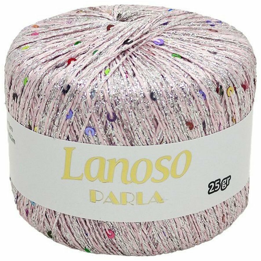Пряжа Lanoso PARLA 3100 св. розовый с радужным (6 мотков)
