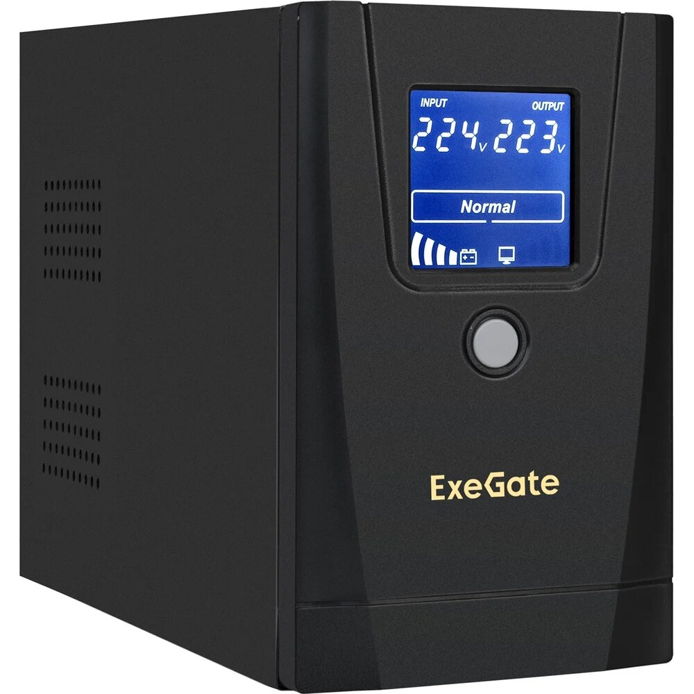 ExeGate ИБП SpecialPro Smart LLB-1000. LCD. AVR.1SH.2C13, RJ45 11, USB, металлический корпус, Black 292788