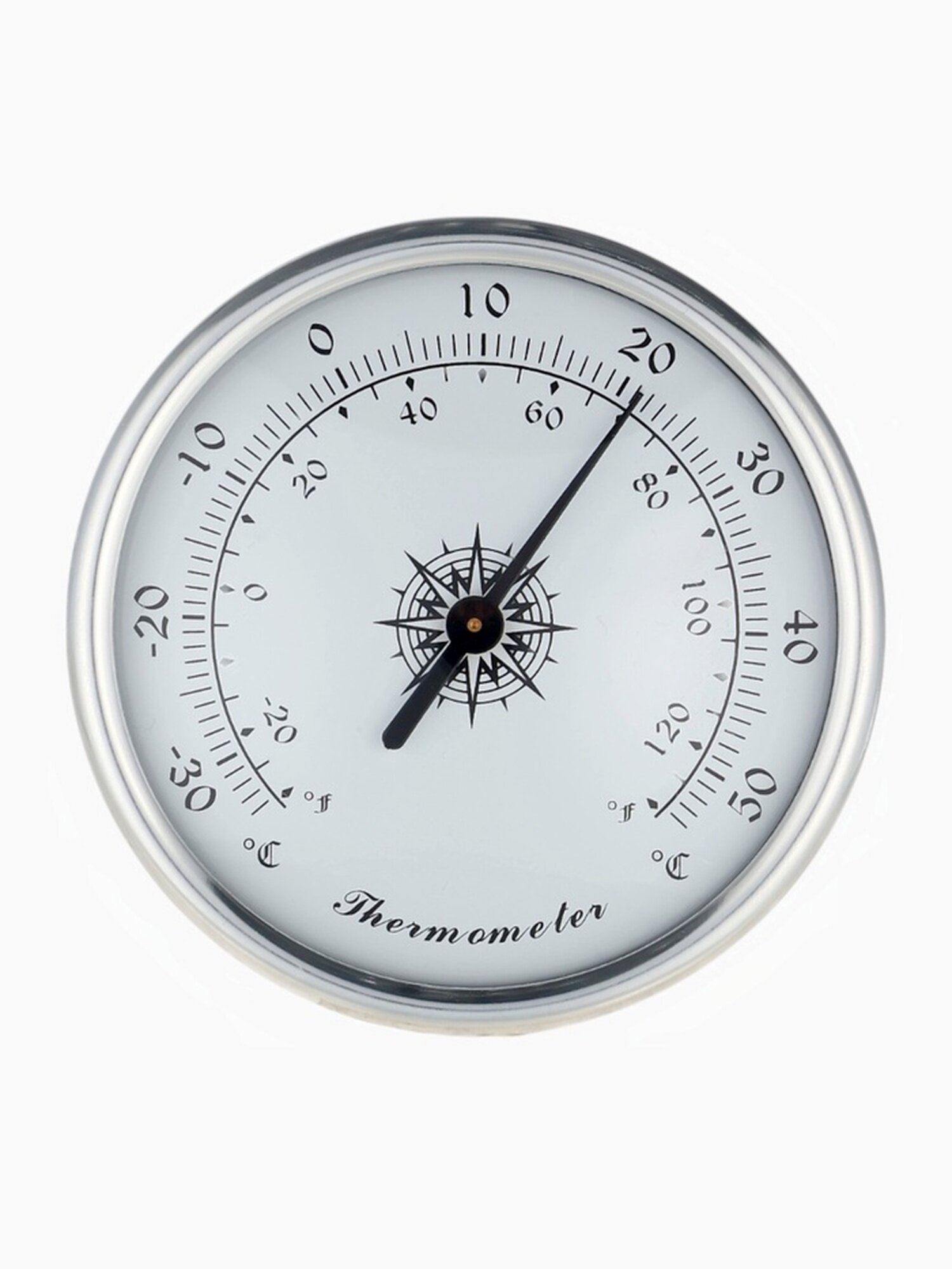 Термометр Сима-ленд, механический, настенный, серебристый, d=7.2 см