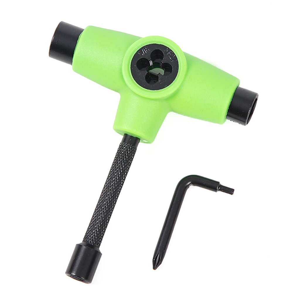 Многофункциональный инструмент для скейтбордов T для лонгбордов, инструмент для коньков, торцевой ключ 3 размера для обслуживания палубы и подшипников