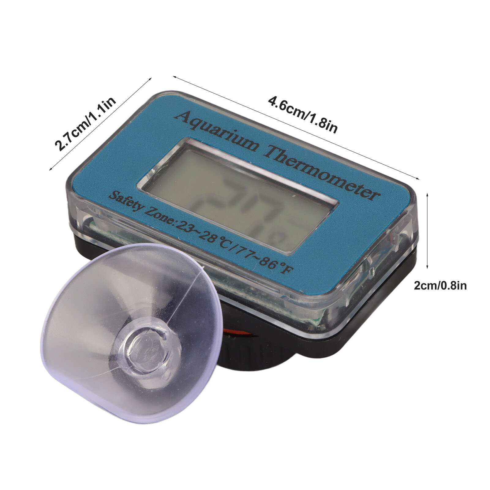 Аквариумный термометр, водонепроницаемый большой ЖК-дисплей, беспроводной дизайн, цифровой датчик температуры в аквариуме с присоской