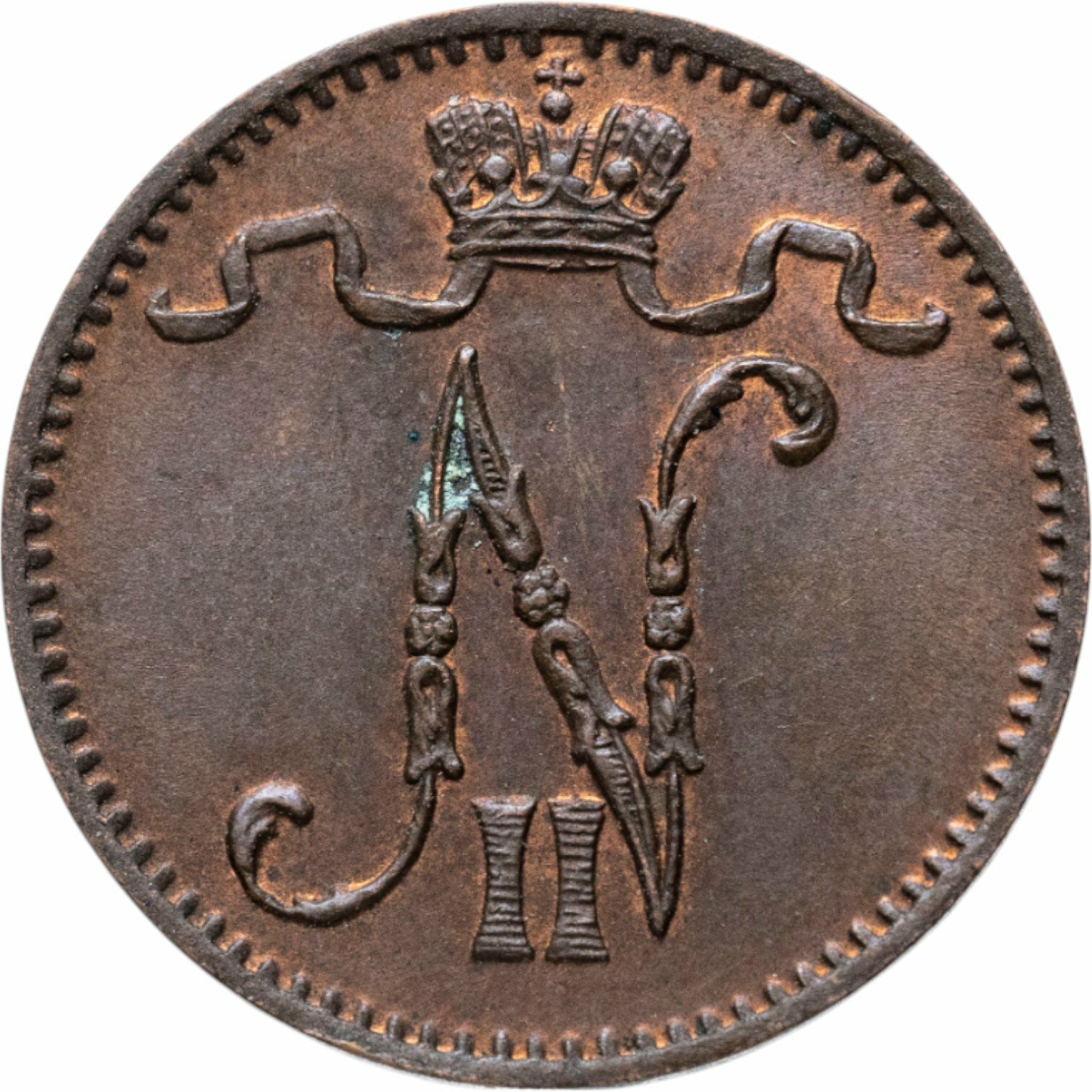 1 пенни penni 1913 Российская Финляндия, Медь, в сохранности UNC