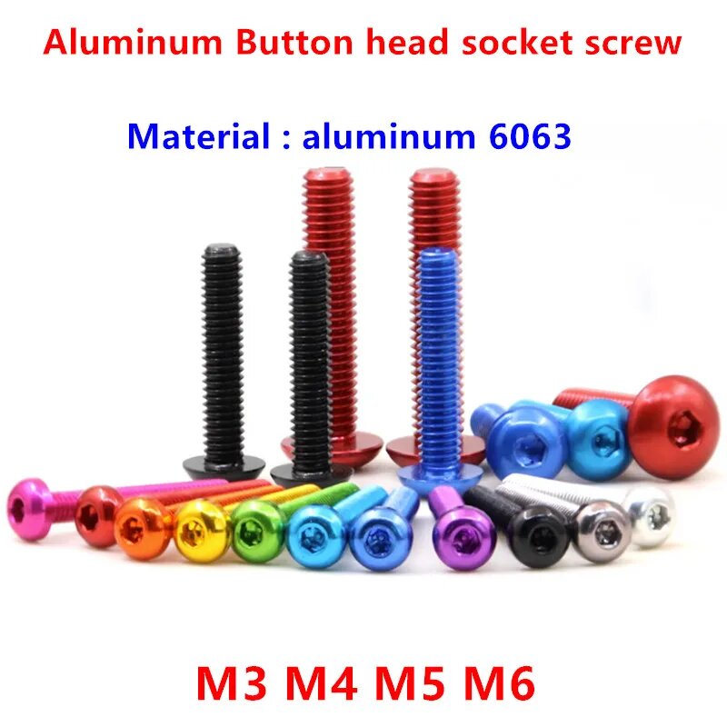 Алюминиевые шестигранные болты Xyfster ISO7380 M3 M4 M5 M6 M6 x 10, Red