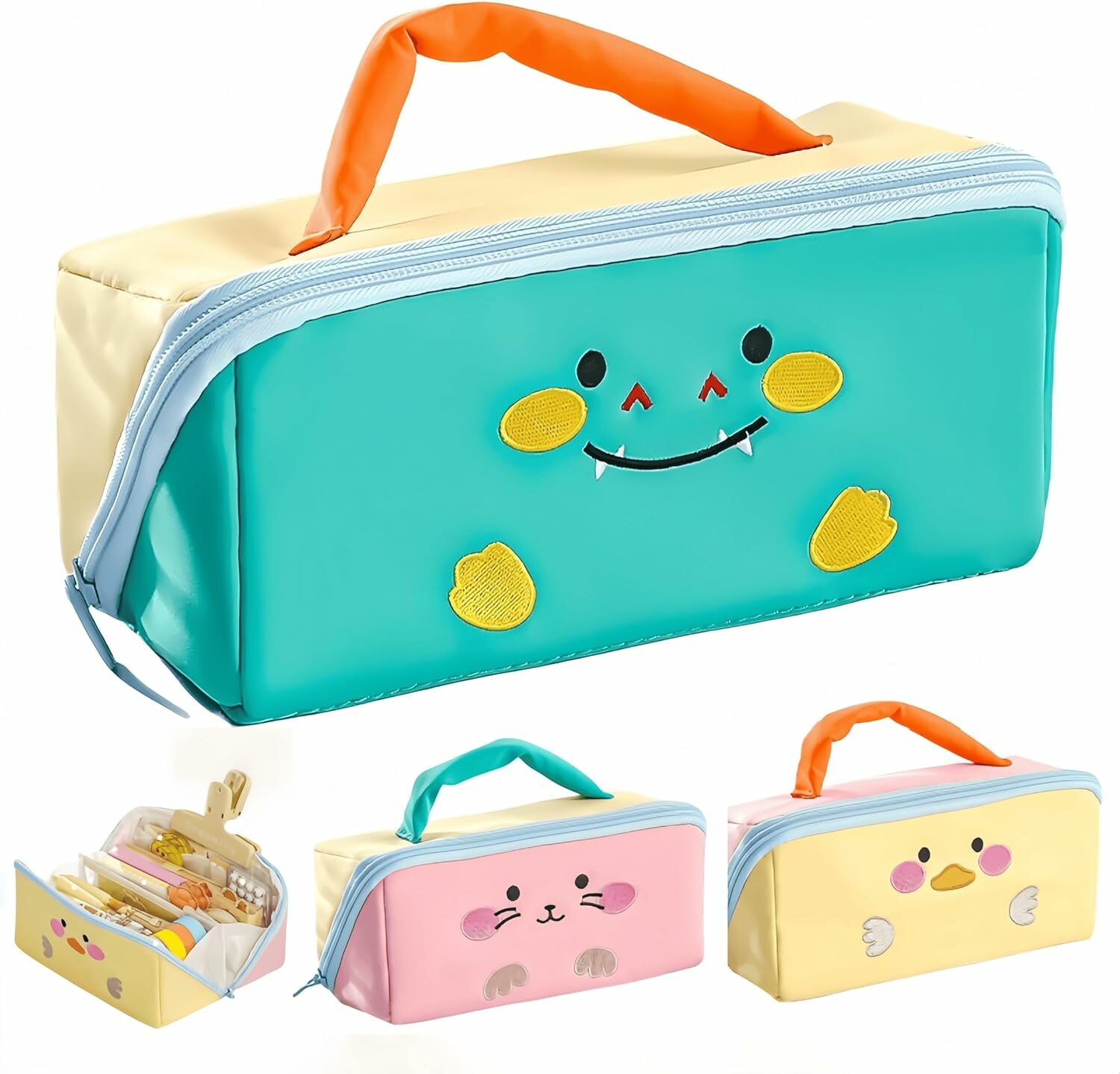 Симпатичный карандаш для карандаша с ручкой мультфильм животных с большим пирошом -держателем для пирожки для офисного рабочего пространства принадлежности для столов.