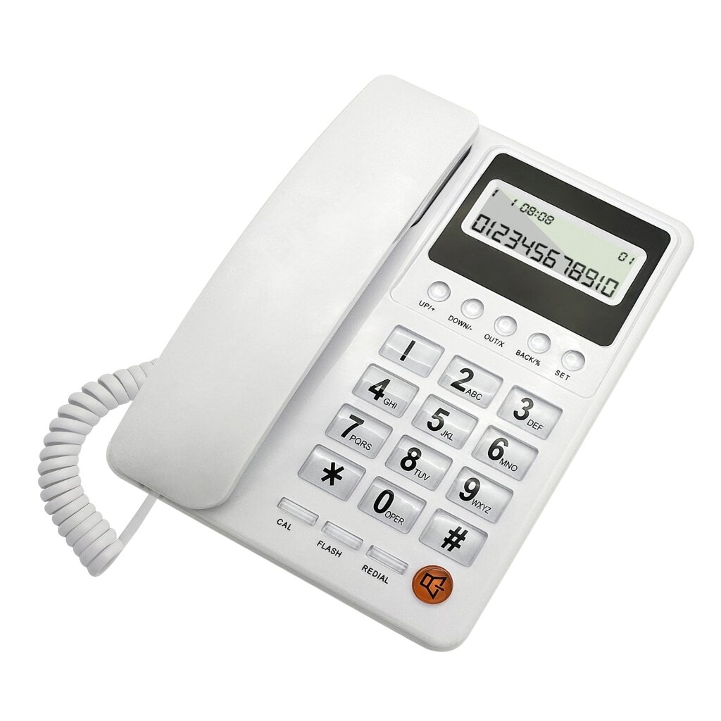 (1шт) Caller ID Phone Office Landline - White