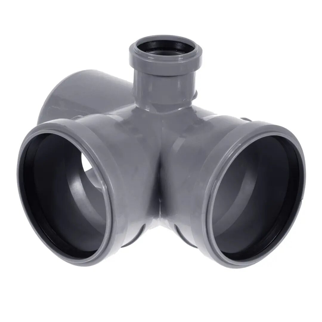 Крестовина двухплоскостная Политэк 110x110x50/87 гр. правая полипропилен