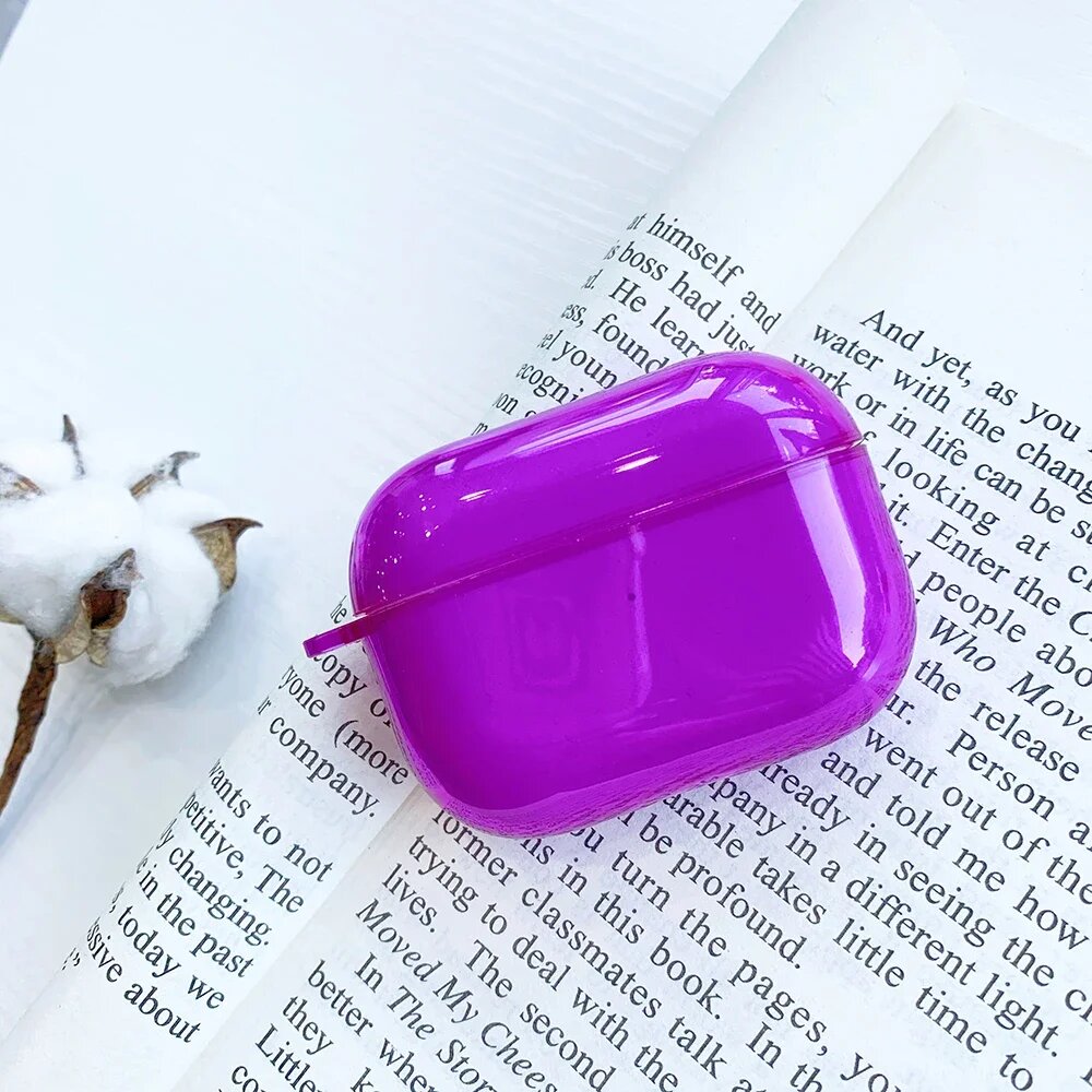 Неоновый флуоресцентный цветной чехол для наушников Apple Airpods 4 3 2 1, беспроводной чехол для наушников Airpods Pro 2, мягкая коробка из ТПУ