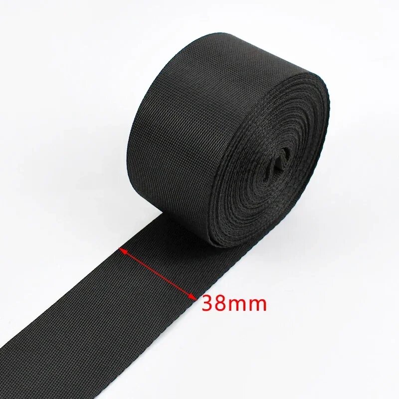 Meetee тканая лента нейлона 5 м черная 10-100 мм Black-38mm