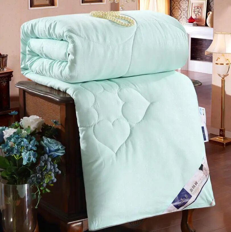 VESCOVO Шелковое стеганое одеяло из тутового шелка, 200x230cm 3kg, Зеленый