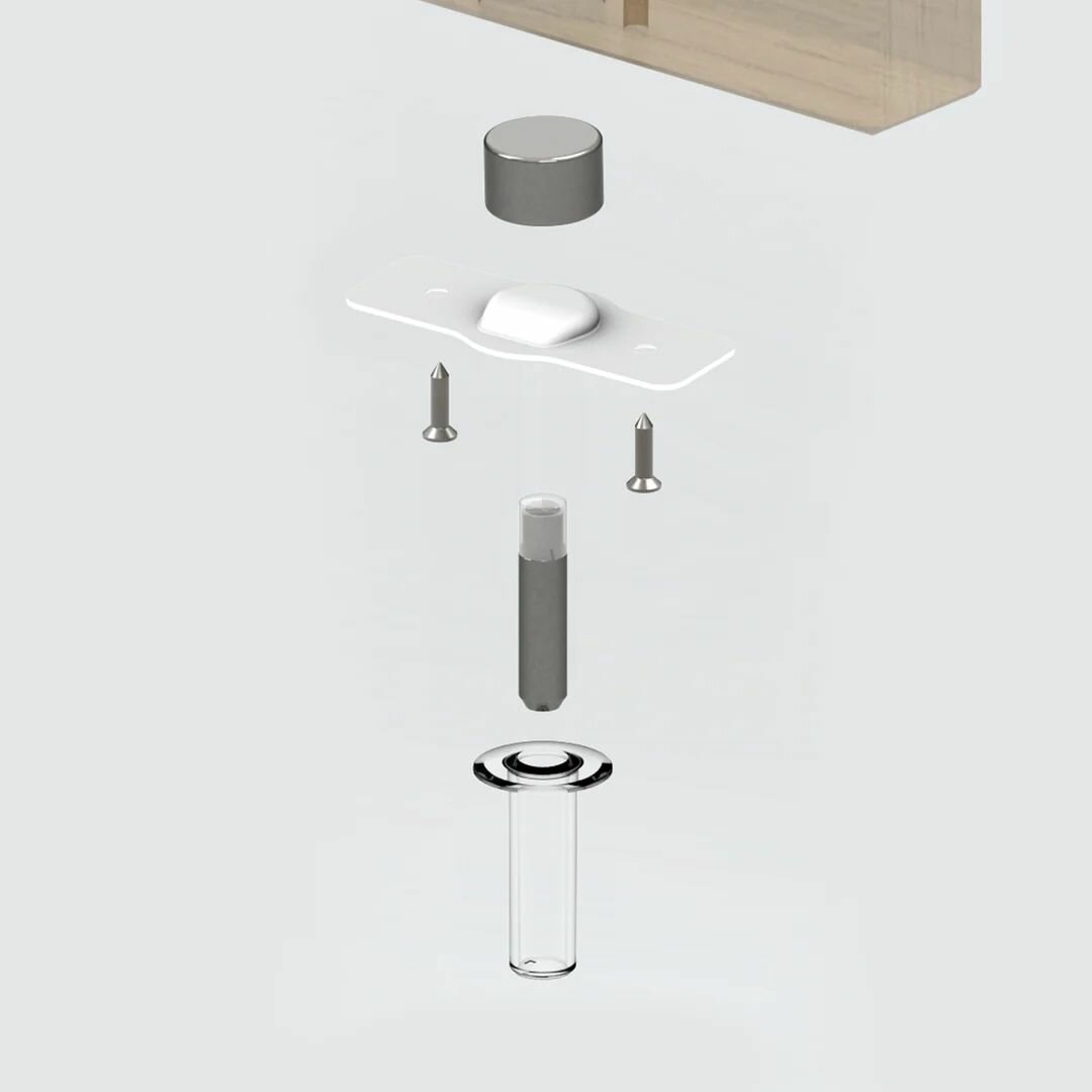 Магнитный дверной упор FANTOM STANDART FNT0020 для скрытого монтажа с регулировкой угла открывания и защитой от шума