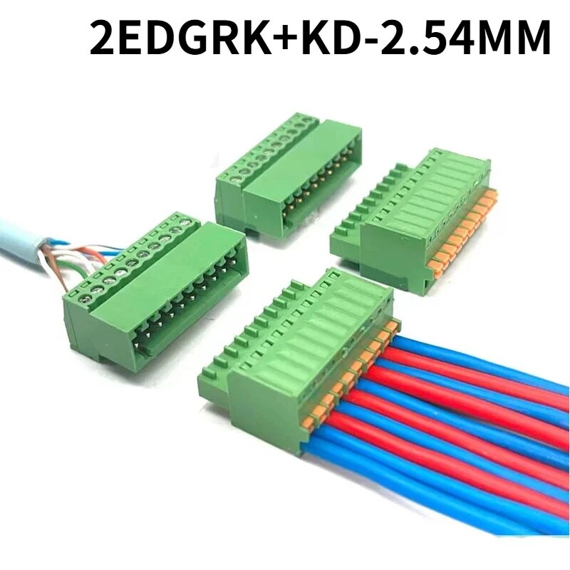 Беспаечные клеммные колодки 2EDGRK+KD-2.54MM зелёные 8P