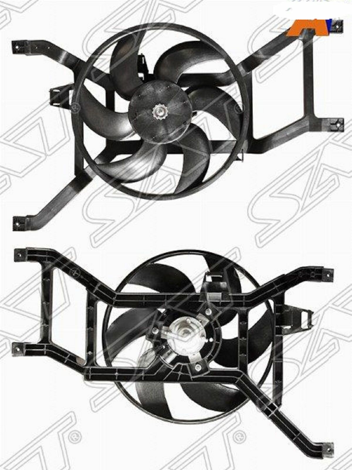 Диффузор радиатора в сборе RENAULT LOGAN 08- без кондиционера