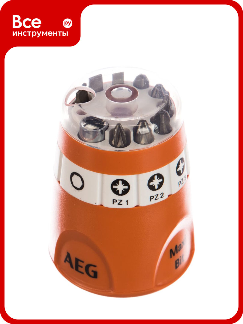 Набор Maxi-Bit (10 предметов; 25 мм; Sl/Ph/Pz) AEG 4932399493, пластиковый