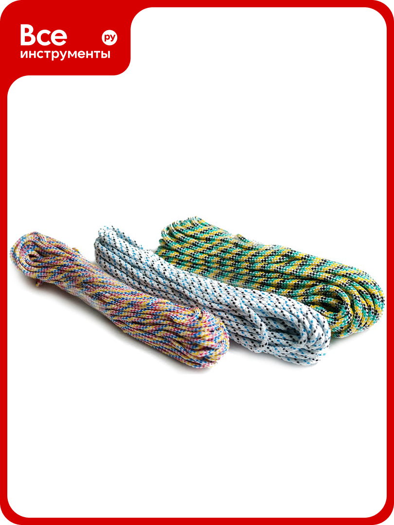 Плетеный полипропиленовый шнур, 48-прядный, моток, 16мм х 50м Эбис 00013, из прочного