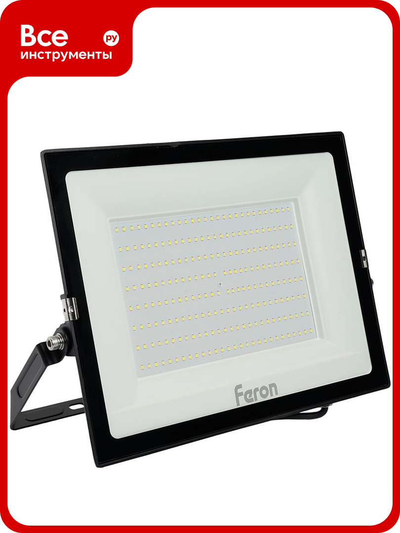 Светодиодный прожектор Feron LL-924 2835 SMD 200W 6400K IP65 AC220V/50Hz, черный с матовым стеклом 29499