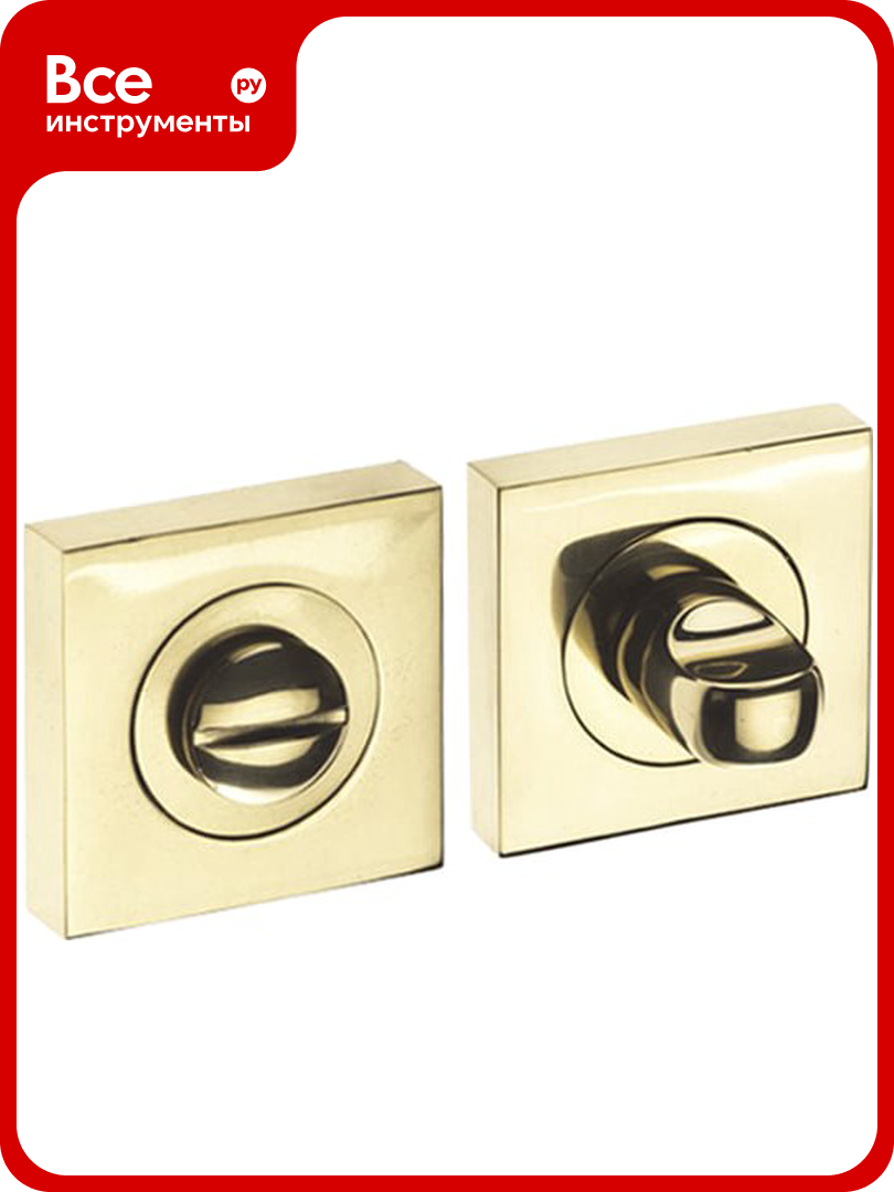 Поворотная кнопка DOORLOCK DL M08/SY OLV-15 полированная латунь, квадратная розетка, A=35-42мм, шток