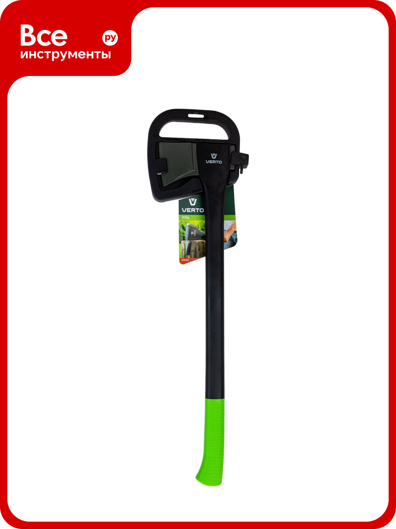 Колун VERTO 1510 г, вес обуха 1000 г, топорище из стекловолокна и TPR 05G104, 1510 г
