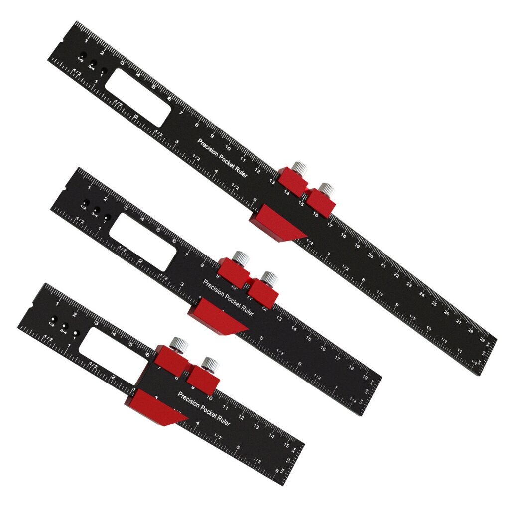 Металлическая линейка с упорами для столярных работ