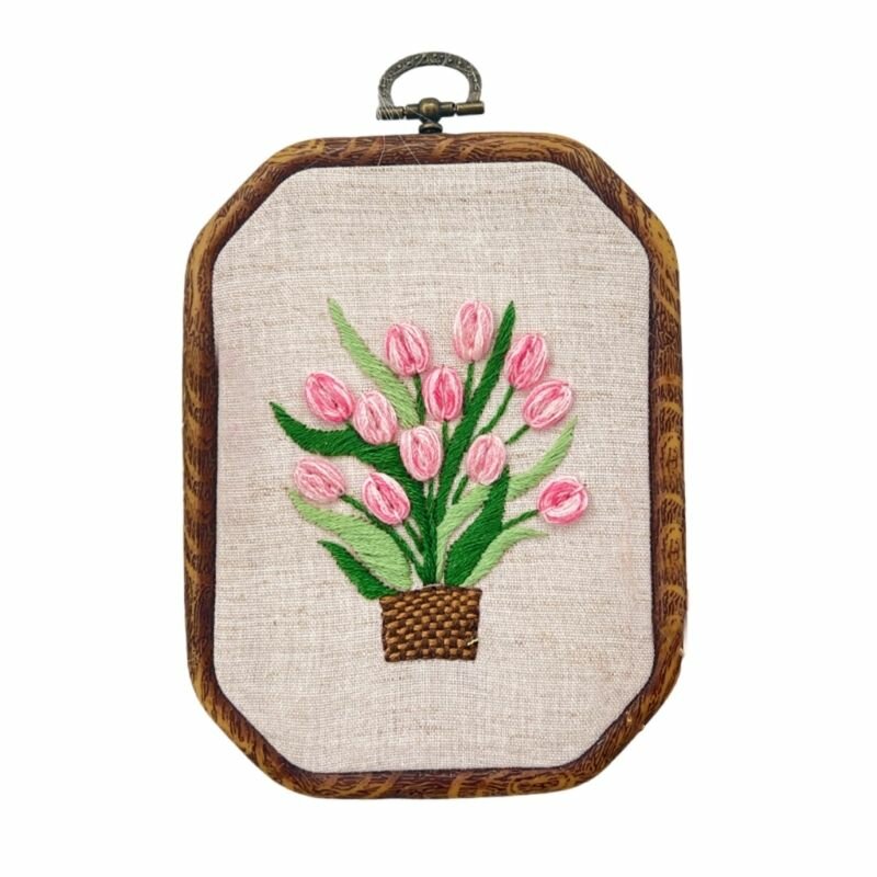 Вышивка цветами и травой своими руками, вышивка крестом, упаковка материалов-Fan Yanran