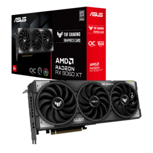 Видеокарта ASUS Видеокарта Asus PCI-E 5.0 TUF-RX9060XT-O16G-GAMING AMD Radeon RX 9060XT 16Gb 128bit GDDR6 2520/20000 HDMIx1 DPx3 HDCP Ret