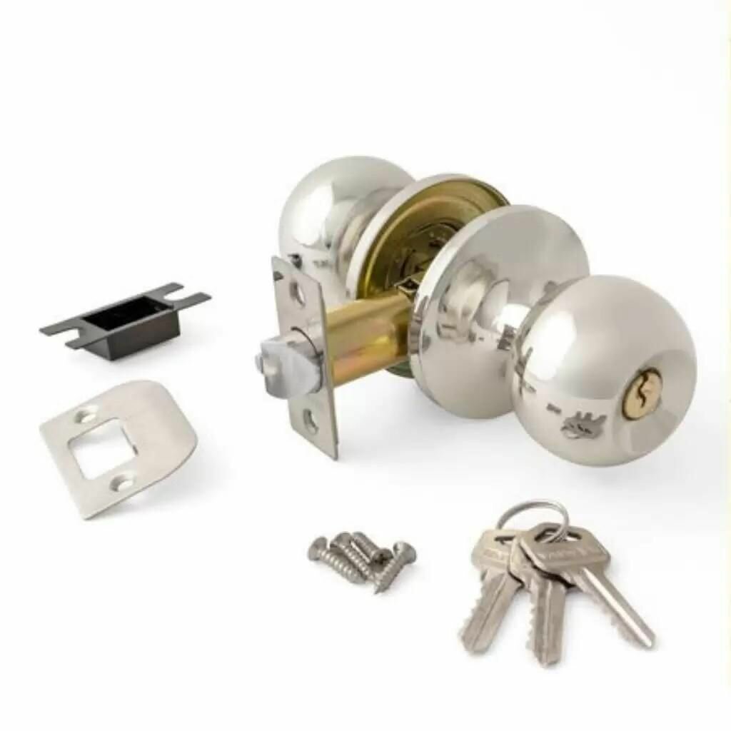 Защелка дверная Vanger врезная, с ключом, хром, сталь